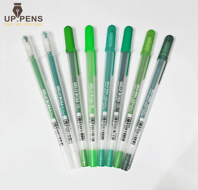 Combo 8 bút gel Sakura Gelly Roll – UP.PENS Collection – Green Colors ...